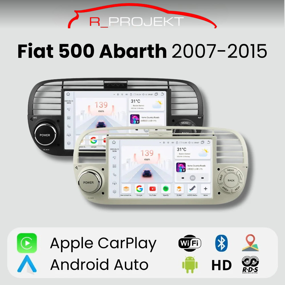 Android Autoradio Fiat 500 Abarth (2007-2015) | Navi CarPlay GPS – R ...