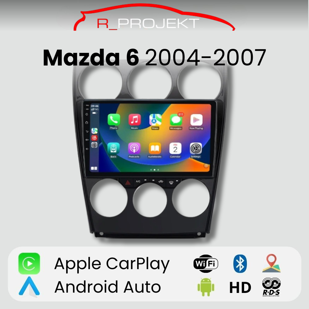 Android Head Unit Mazda 6 GG (2004-2007) | Wireless CarPlay & GPS – R ...