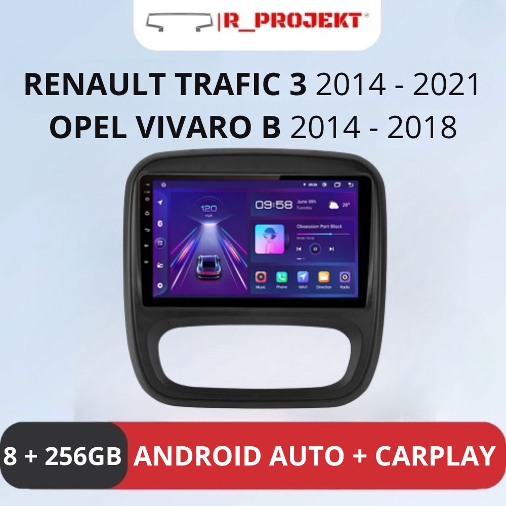 Touch Screen radio Android Auto Carplay Renault Trafic Opel Vivaro ...