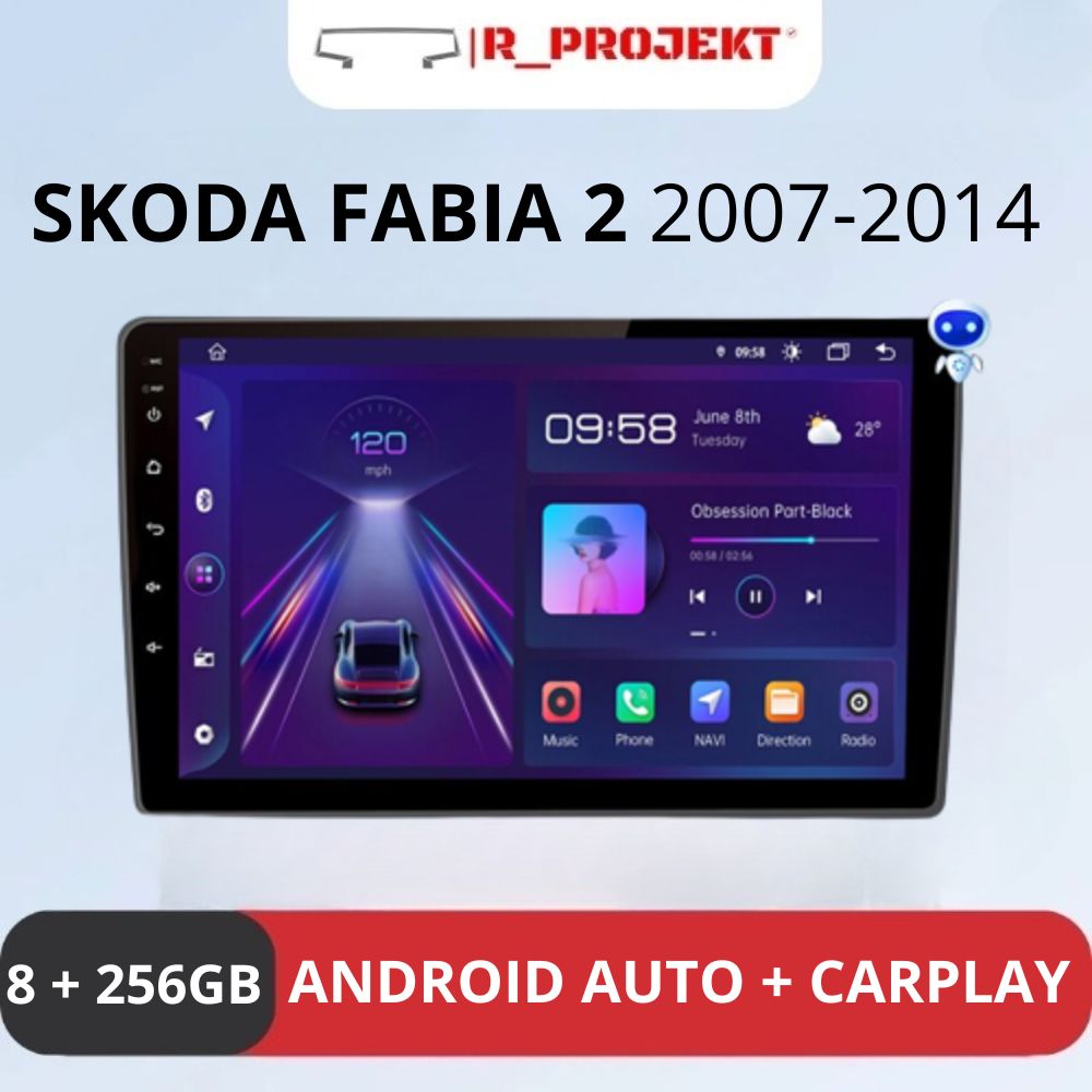 Touch Screen radio Android Auto Carplay Skoda Fabia 2 2007 - 2014 ...
