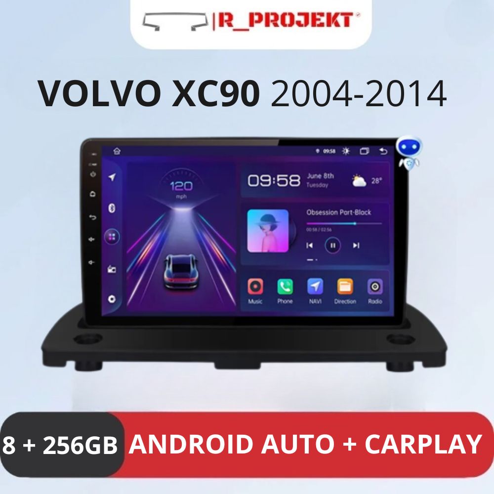 Touch Screen radio Android Auto Carplay Volvo XC90 2004 - 2014 – RProjekt